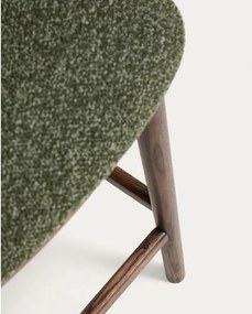 Tmavě zelená čalouněná barová židle (výška sedáku 65 cm) Ciselia – Kave Home