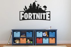 Lepy.cz Samolepka na zeď Fortnite - nápis Velikost (šířka x výška): 60x39cm, Barevná varianta: Bílá