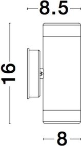 NV 9010621 Venkovní nástěnné svítidlo LIMBIO bílý akryl skleněný difuzor GU10 2x7W bez žárovky IP44 světlo nahoru a dolů - NOVA LUCE