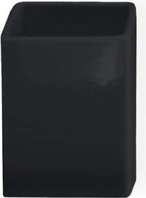 Pohár na zubní kartáčky Porzellan čtvercový 10,5 cm černý