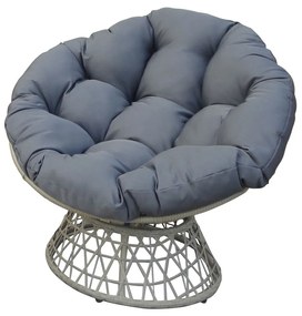 Radar Swivel Lounge křeslo, 86 × 96 × 77 cm, PE ratan, ocel, šedá