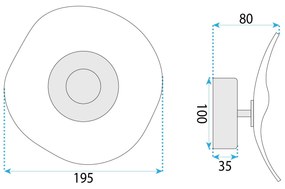 Toolight Toolight, LED nástěnné svítidlo 3,6W, 500lm, APP1794-W, zlatá matná, OSW-04362