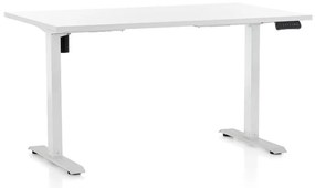 Výškově nastavitelný stůl OfficeTech B, 120 x 80 cm - bílá podnož Barva: Světle šedá