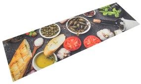 Kuchyňský koberec omyvatelný Víno a jídlo 45 x 150 cm samet
