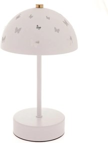 Bílá kovová dětská stolní lampa Butterfly – Dakls