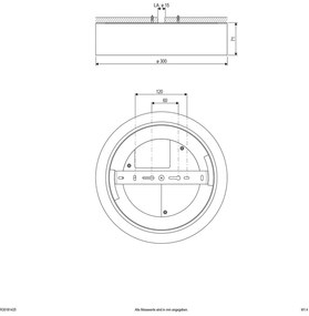 Stropní svítidlo Sauro LED, Ø 30 cm, stříbrná