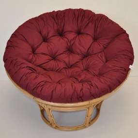 Papasan DIAS — ratan, látka, ⌀115 cm, medová / více barev Vínová