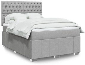 Box spring postel s matrací světle šedá 160 x 200 cm textil 3294026