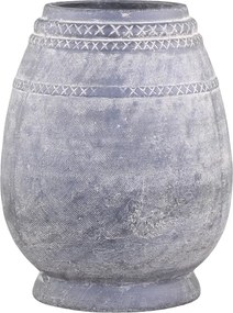 Šedá antik terakotová váza se vzorem Cholet L - Ø 25*32 cm
