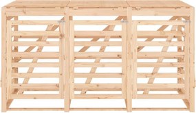 Úložný box na tři popelnice masivní borové dřevo 3157691