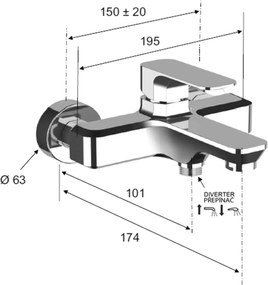 Sapho SPY PY10/15 vanová baterie černá