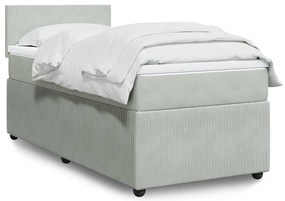 Box spring postel s matrací světle šedá 100x200 cm samet 3289956