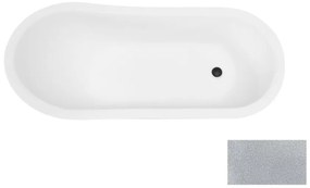 BESCO Volně stojící vana OTYLIA Glam - stříbrná Barva - GLAM 02 - stříbrná, Nožičky k vaně - Bílé, Rozměr vany - 160 × 77 cm VANMER160WG2
