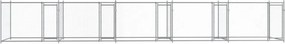 Klec pro psy s dvířky šedá 10 x 2 x 1,5 m pozinkovaná ocel 3209576