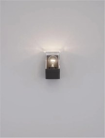 NV 9492740 Venkovní nástěnné svítidlo SELENA antracitový hliník a čirý akryl E27 1x12W 220-240V bez žárovky IP65 - NOVA LUCE