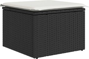 7dílná zahradní sedací souprava s poduškami černá polyratan 3256098