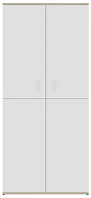 Botník Arina - bílý a dub sonoma | 80x39x178 cm