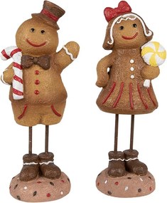 Vánoční dekorace Perníček Gingerbread dívka s lízátkem - 10*8*23 cm