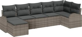 Set pohovek 7 ks Šedá polyratan 3354798