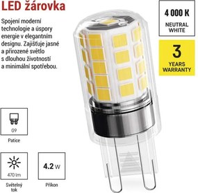 EMOS LED žárovka 4,2W G9 ZQ9E23