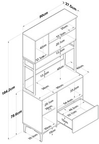 Skříň Jesy Walnut and White