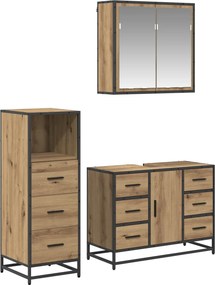 Sada koupelnového nábytku 3 ks Artisanový dub 80 x 33 x 60 cm 3402537