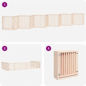 Zábrana pro psy s dvířky skládací 12 panelů 960 cm topol 3155672