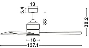 Stropní ventilátor Axel 137 bílý s dálkovým ovládáním