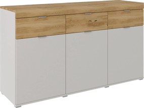 XXXLutz KOMODA, dub, barvy dubu, světle šedá, 151/88/47 cm Dieter Knoll - Komody z masivu - 000003009619