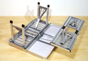 Garthen 340 Skládací hliníkový stůl s vestavěnými lavicemi