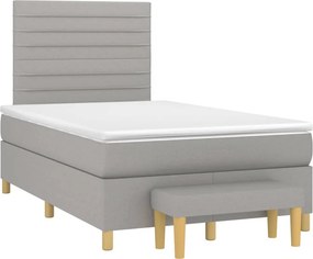 Box spring postel s matrací světle šedá 120 x 200 cm textil 3137221