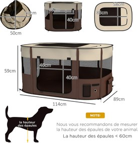 PawHut Oxfords Fabric Dog Park, Puppy Park, Venku použitelný výběh pro zvířata s úložnými kapsami, skládací výběh pro psy a štěňata, 114 x 89 x 59 cm…