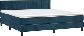 Box spring postel s matrací tmavě modrá 180x200 cm samet 3141441