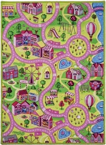 Associated Weavers, Dětský kusový koberec silnice Sweet Town, 140x200, vícebarevná, dětský pokoj
