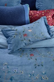 Pip Studio dekorační polštář Desi Garden 35x60 - modrá (Dekorační polštář v modré barvě s květinami)