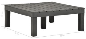 Zahradní stůl antracitový 78 x 78 x 31 cm plast - Default Title