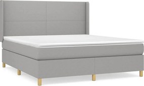 Box spring postel s matrací světle šedá 180 x 200 cm textil 3131849