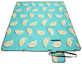 Pikniková deka, 200 x 150 cm, skládací, citrónový vzor