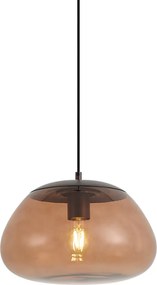 Retro závěsná lampa hnědá s hnědým sklem - Giselle