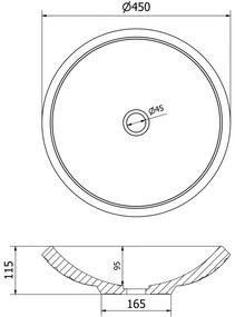 Mexen Heba, skleněné umyvadlo na desku 45 x 45 cm, černá, 24064570