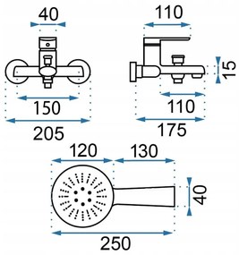Vanová baterie REA BUZZ černá mat