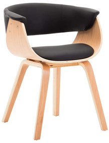 Jídelní židle černá ohýbané dřevo a umělá kůže,  283131