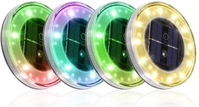 Bezdoteku LEDsolar venkovní světlo k zapíchnutí do země senzor Multicolor 4 ks, 18 LED, bezdrátové, iPRO, 1W, teplá barva