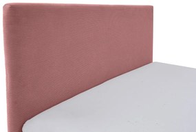 Růžová manšestrová postel Meise Möbel Cool 90 x 200 cm s úložným prostorem