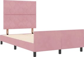 Postel s boxspringem s čelo Růžová 120 x 190 cm samet 3344998