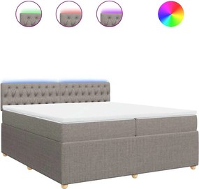 Box spring postel s matrací taupe 200x200 cm textil 3289874