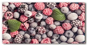 Wallmuralia Skleněné hodiny na stěnu Mražené ovoce lesní 60x30 cm