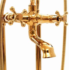 Volně stojící vanová baterie nerezová ocel 99,5 cm zlatá 145095