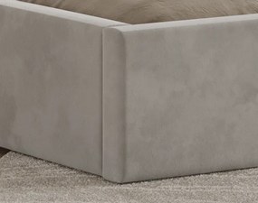 Postel TRIEST 140x200 tmavěšedá s úložným prostorem