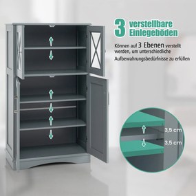 Costway WC skříňka do koupelny, na prádlo s dvířky – 60 × 30 × 108 cm